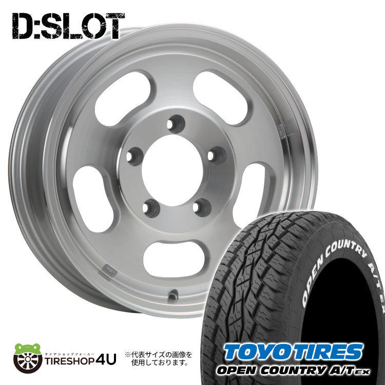 【未使用】4本セット XTREME-J D:SLOT DSLOT 16x5.5J 5/139.7 +0 POL TOYO OPEN COUNTRY A/T EX 215/70R16 ホワイト ...