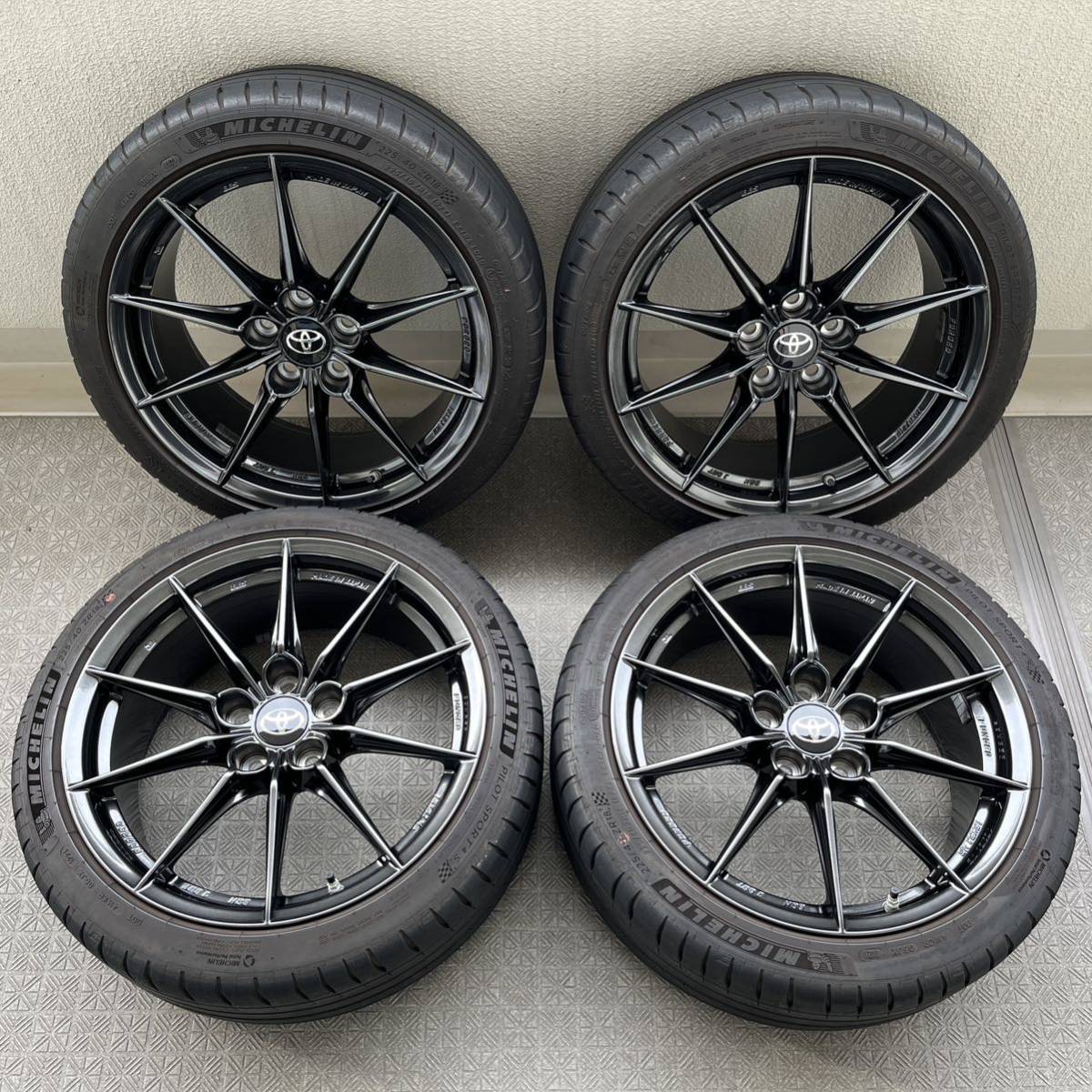 【目立った傷や汚れなし】【超美品】GRヤリス RZ“High performance”純正 BBS製鍛造18インチホイール + ミシュラン Pilot Sport 4S 225/40R18 ...