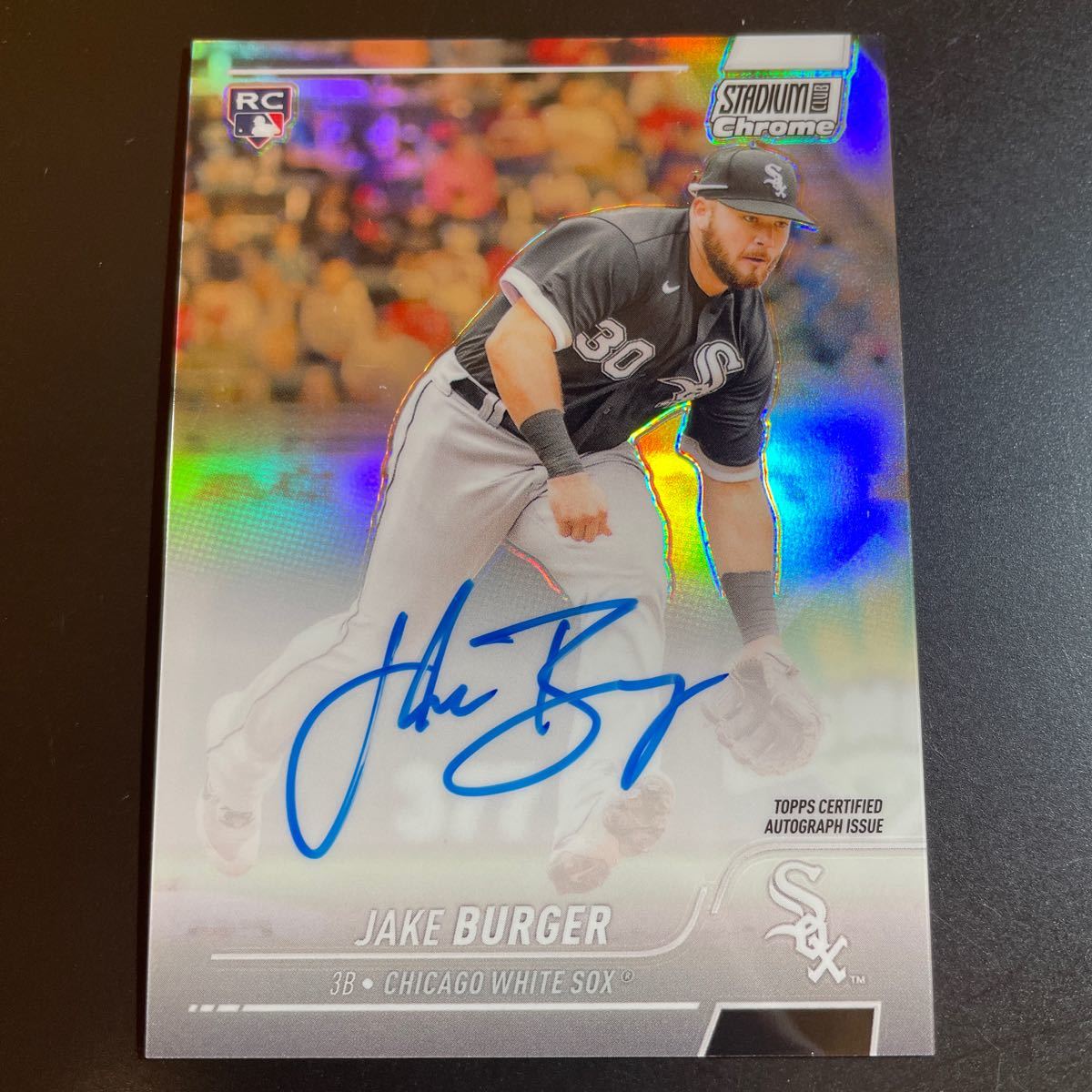 【目立った傷や汚れなし】Topps Stadium Club Chrome 2022 Jake Burger Auto RC ルーキー直筆 ...