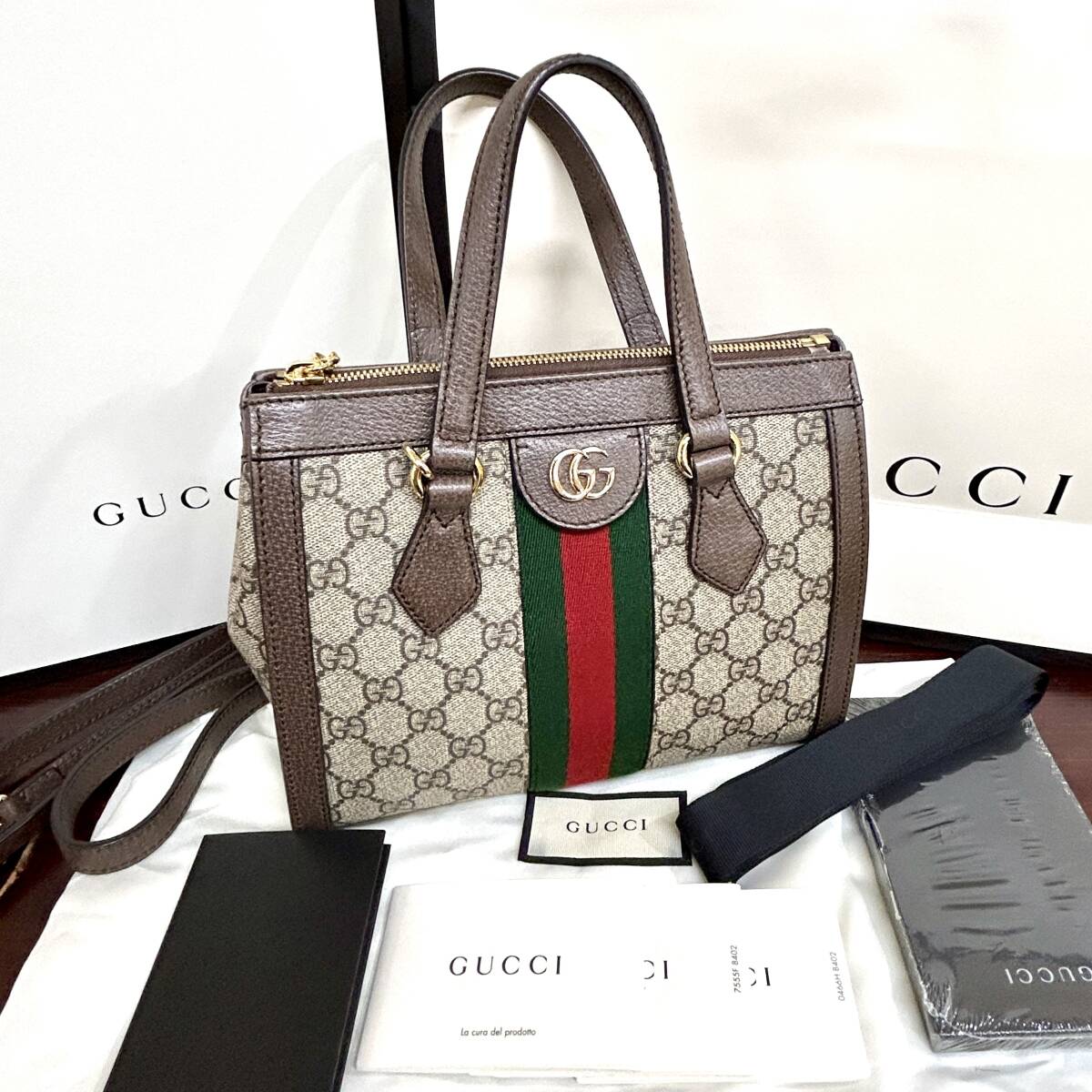 【未使用に近い】HY1296 GUCCI グッチ オフディア GG シェリーライン GGスプリーム 2WAY スモール ハンドバッグ ショルダーバッグ ベージュ 保存袋 箱有の落札情報詳細 ...