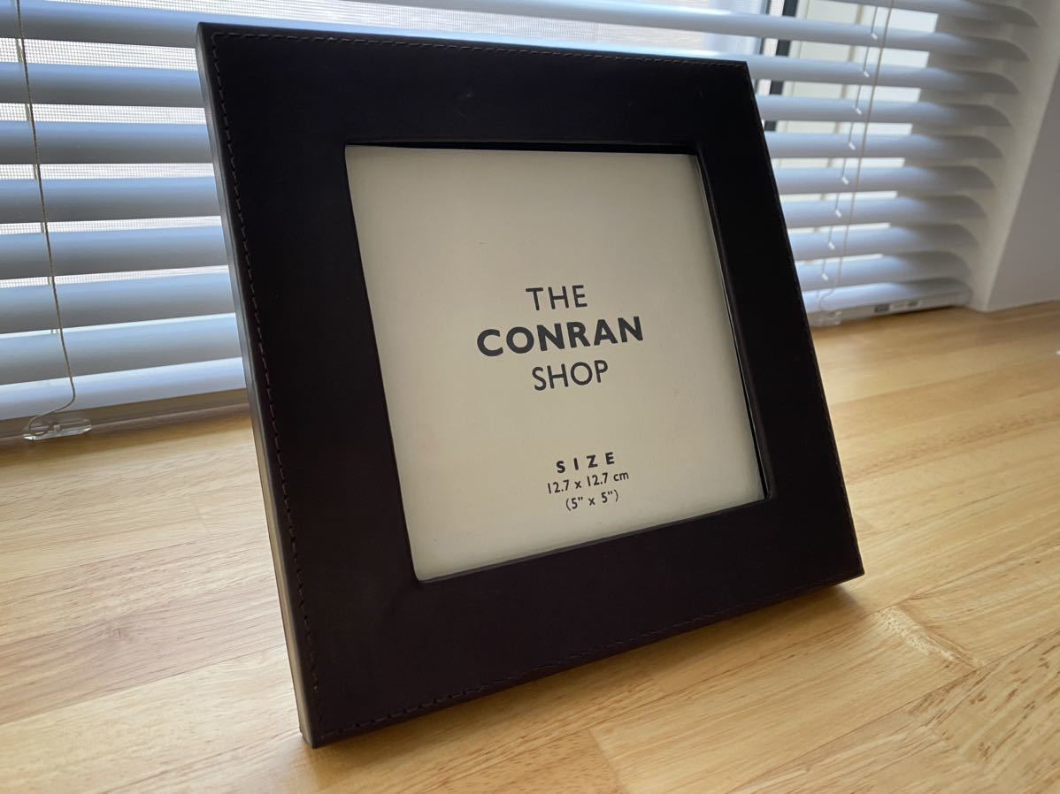 【やや傷や汚れあり】コンランショップ THE CONRAN SHOP レザー フォトフレーム 写真立て 12.7x-12.7cm インテリア ...