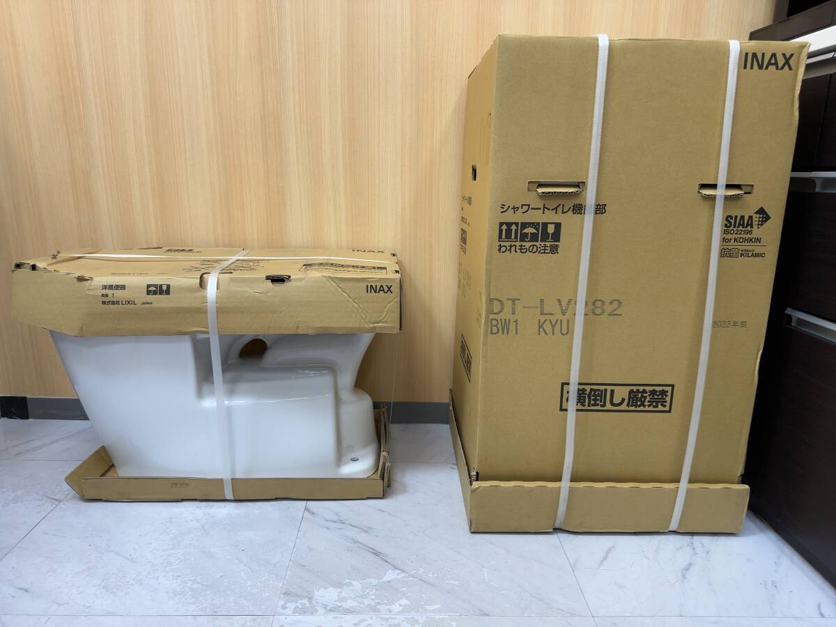【未使用】激安最安1点限り【新品/未使用品】 LIXIL INAX トイレセット DT-LV282 BW1 KYU / BC-LV20S-KYU 便器 シャワートイレ リクシル イナックスの ...