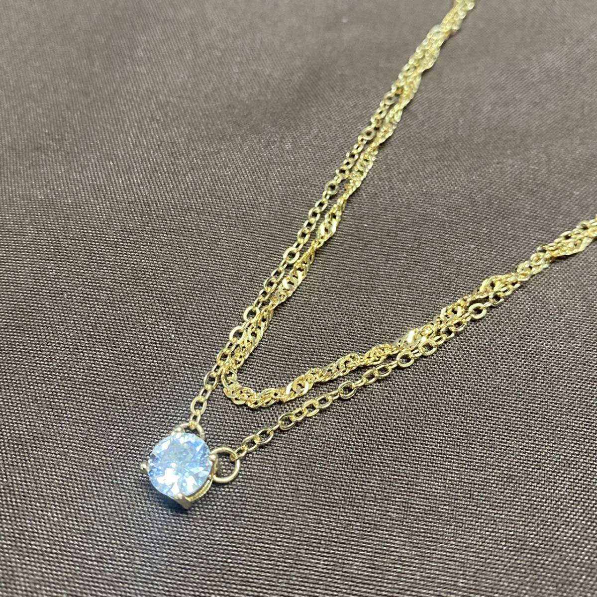 【未使用】ダブルレイヤーネックレス 個性的デザイン ダイヤモンドcz 18金 18KGP 1円スタート 86の落札情報詳細 - ヤフオク落札価格検索 オークフリー