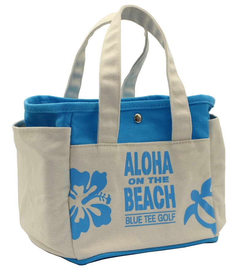 【未使用】 2③送料無料【ブルー】ブルーティーゴルフ ALOHA ON THE BEACHラウンドトートバッグ【TT-004】 BLUE ...
