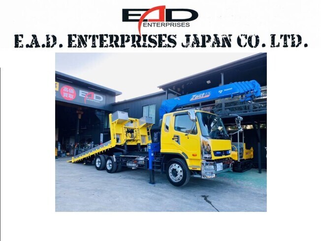 【目立った傷や汚れなし】重機運搬車 三菱ふそう ファイター 2DG-FQ62F 2022年 6,250km タダノ5段クレーン 本所製スライド ...