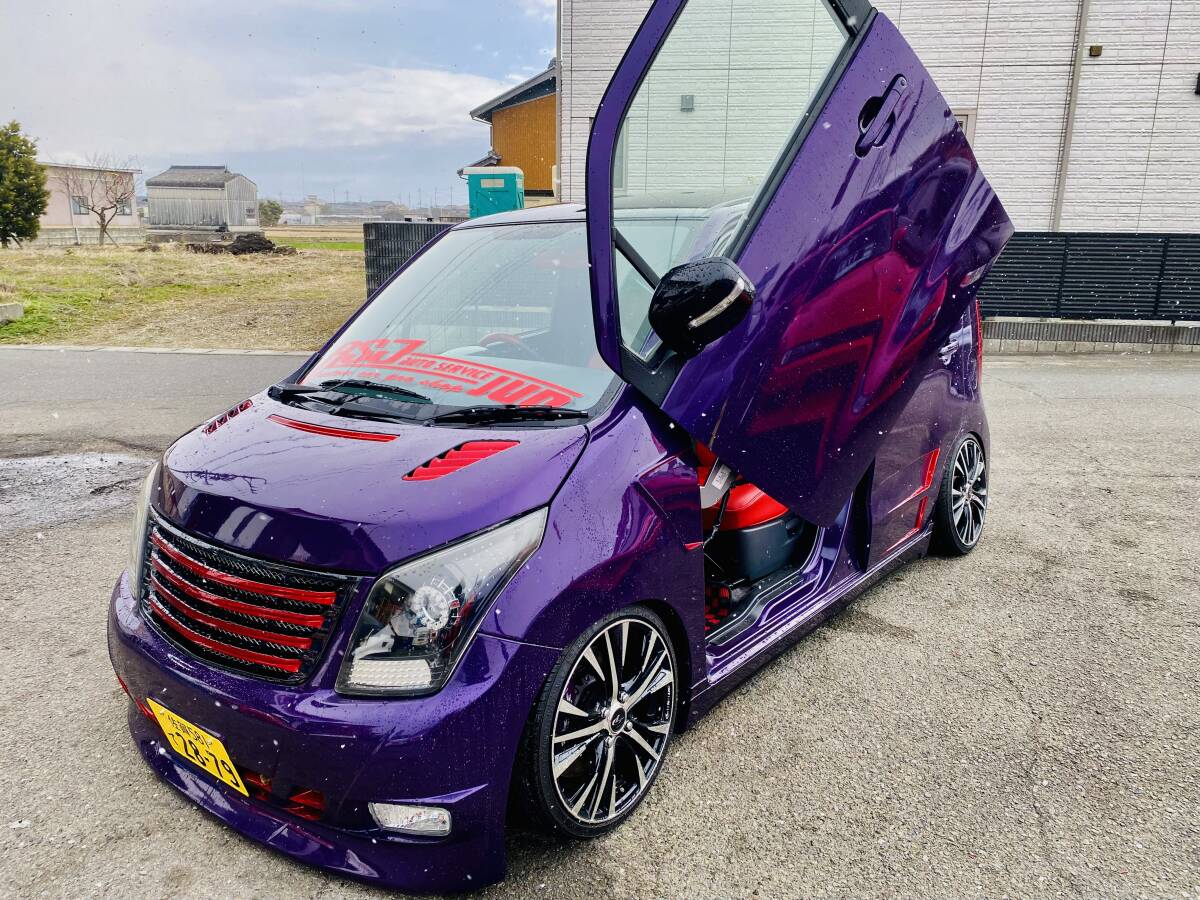 【走行距離 68,000 km】三重県から スズキ ワゴンR MH23S パープル ガルウィング /MH21/ MH22 エアサス乗って帰れ ...