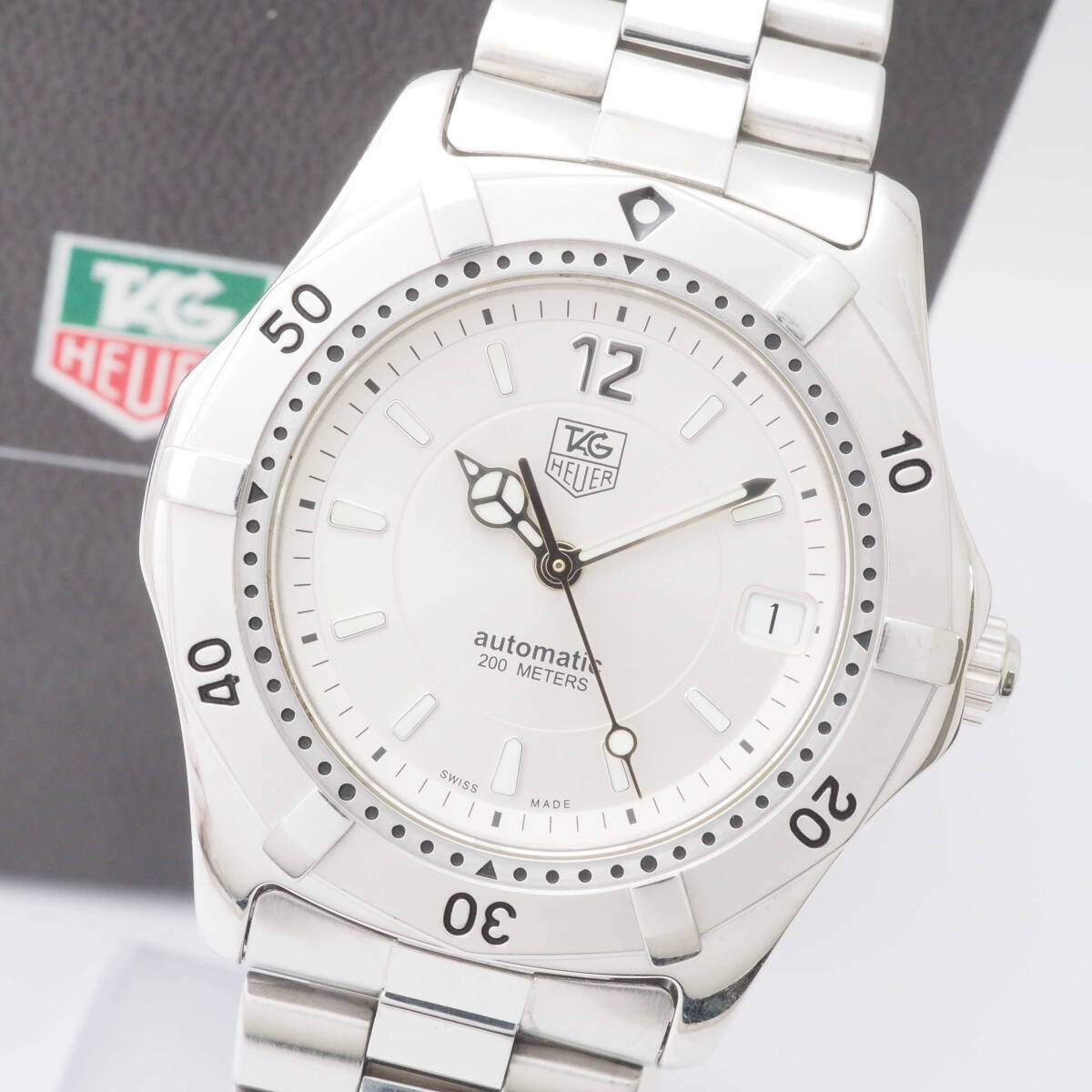 【傷や汚れあり】タグ・ホイヤー 2000シリーズ キャリバー5 WK2116-1 TAG HEUER 200M デイト SS 自動巻 シルバー メンズ 男性 腕時計+元箱[TC9477-ZB5 ...