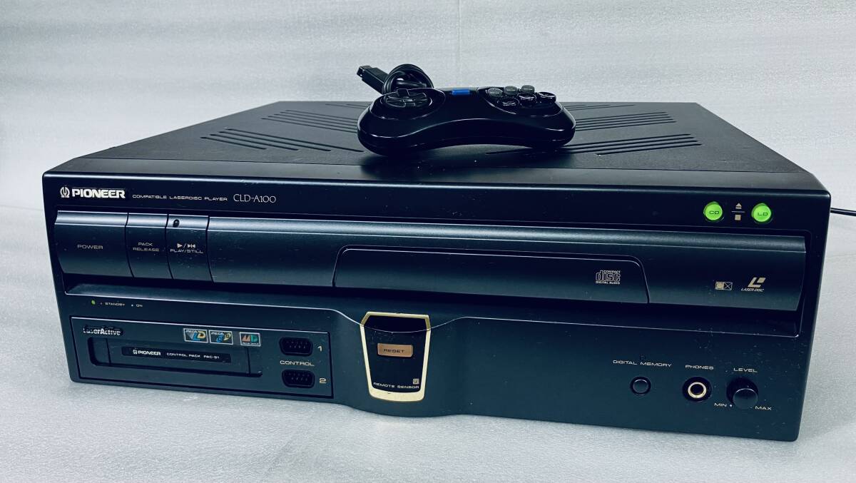 【やや傷や汚れあり】R7919D 【ビンテージ】 パイオニア Pioneer CLD-A100 PAC-S1 コンパクトレザーディスク Laser Active メガドライブ/メガCD/メガ ...