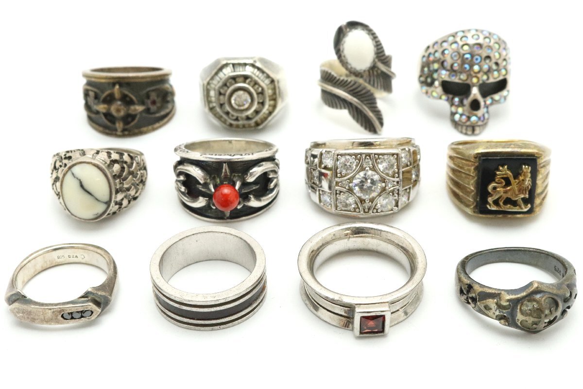 【やや傷や汚れあり】おたからや 925・シルバー等刻印あり 石付き メンズアクセサリー《製品約688g》リング,ネックレスなど【B-A71862】の落札情報詳細 - Yahoo!オークション ...