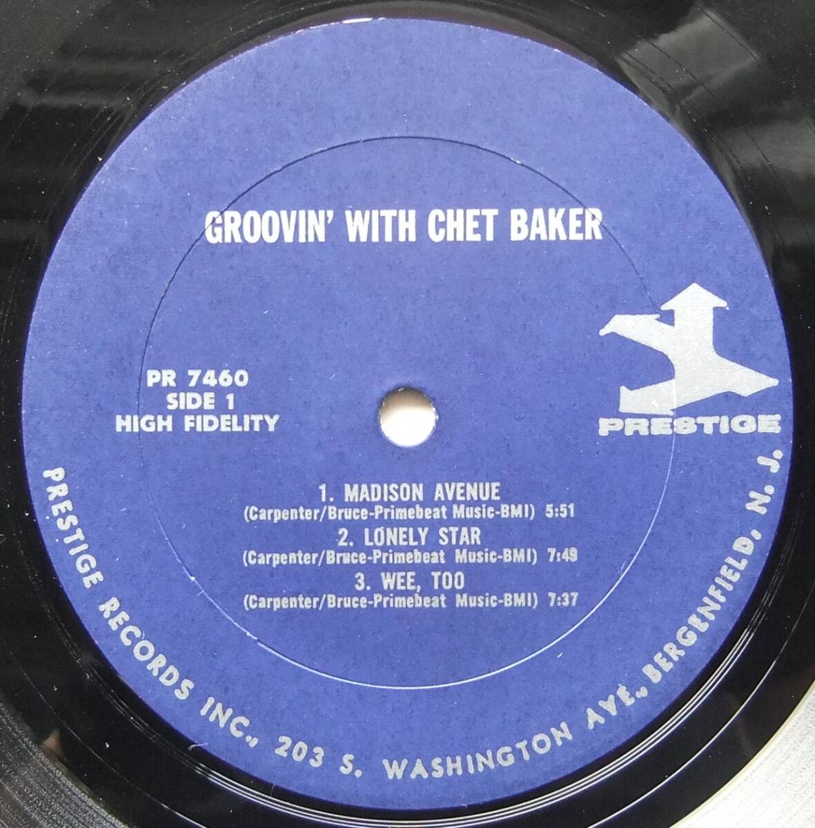 【目立った傷や汚れなし】 Groovin' with the CHET BAKER Quintet Prestige PR 7460 ...