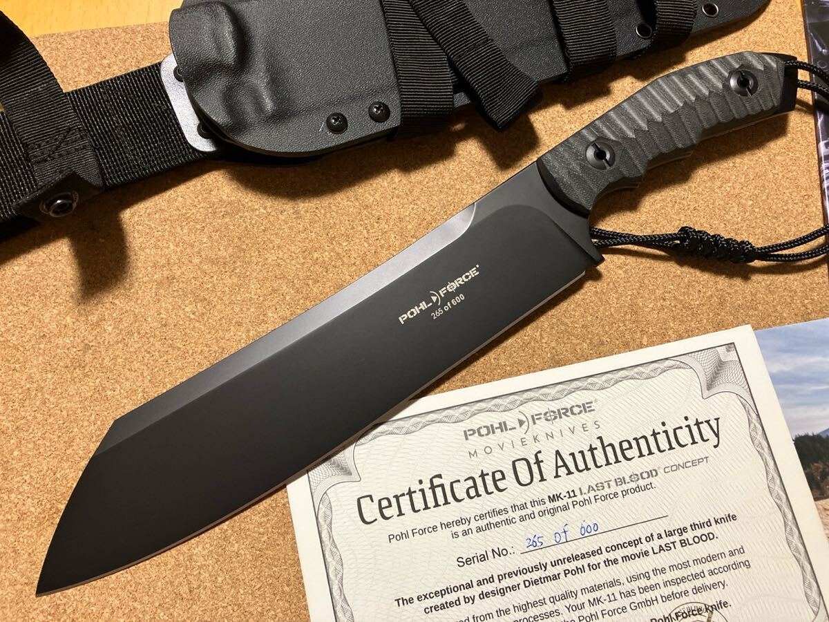 【未使用】POHL FORCE MK-11 LAST BLOOD CONCEPT Fixed Blade D2/PVD Coating G10 Kydex sheath ポールフォース ラスト ...