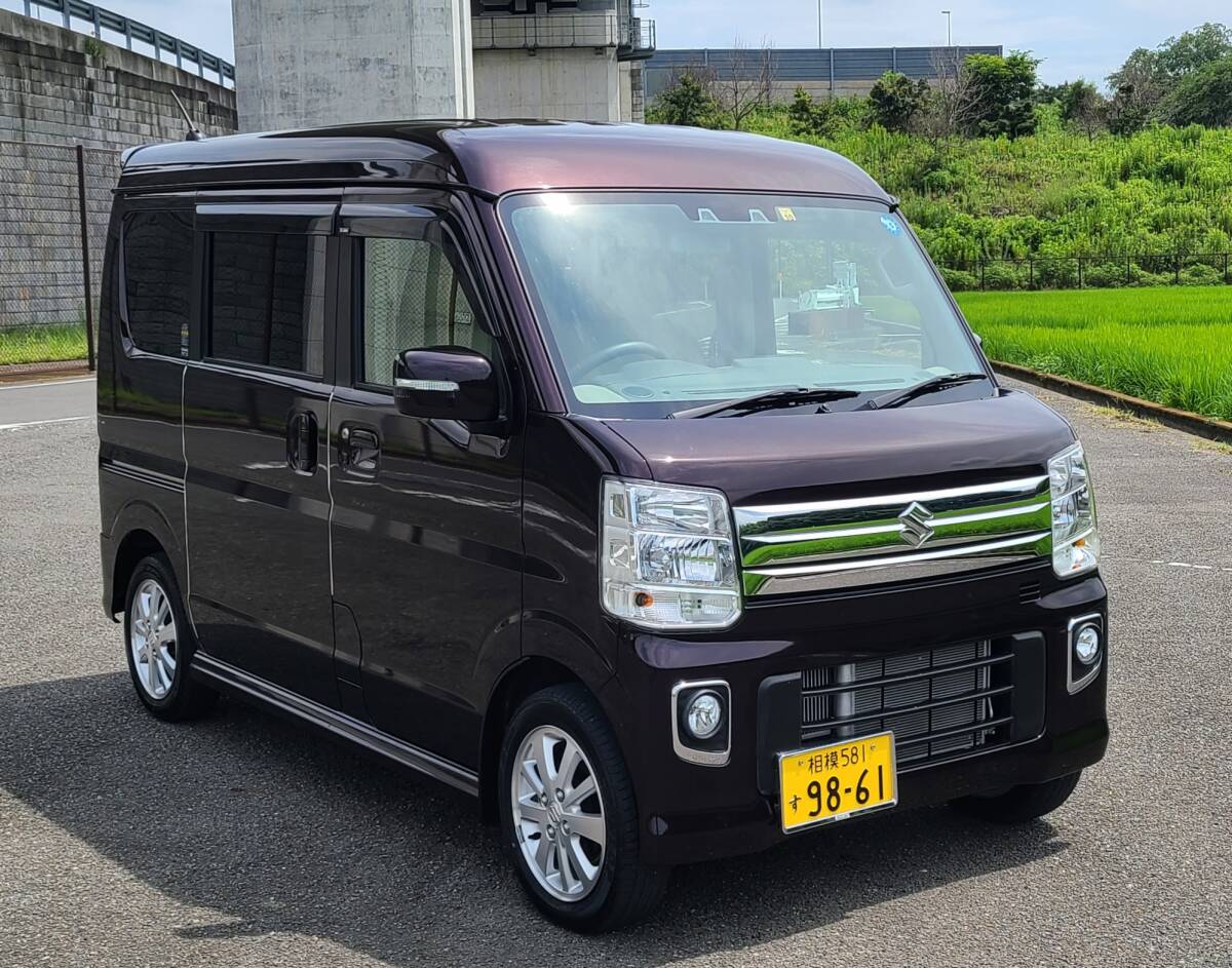 【走行距離 11 000 Km】令和4年車 3ba Da17w スズキ エブリィワゴン Pzターボスペシャル ハイルーフ 4wd 紫色 ★車検