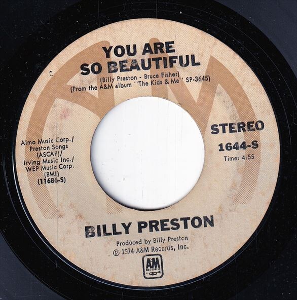 【やや傷や汚れあり】Billy Preston - Struttin' / You Are So Beautiful (B) SF-CT045 ...