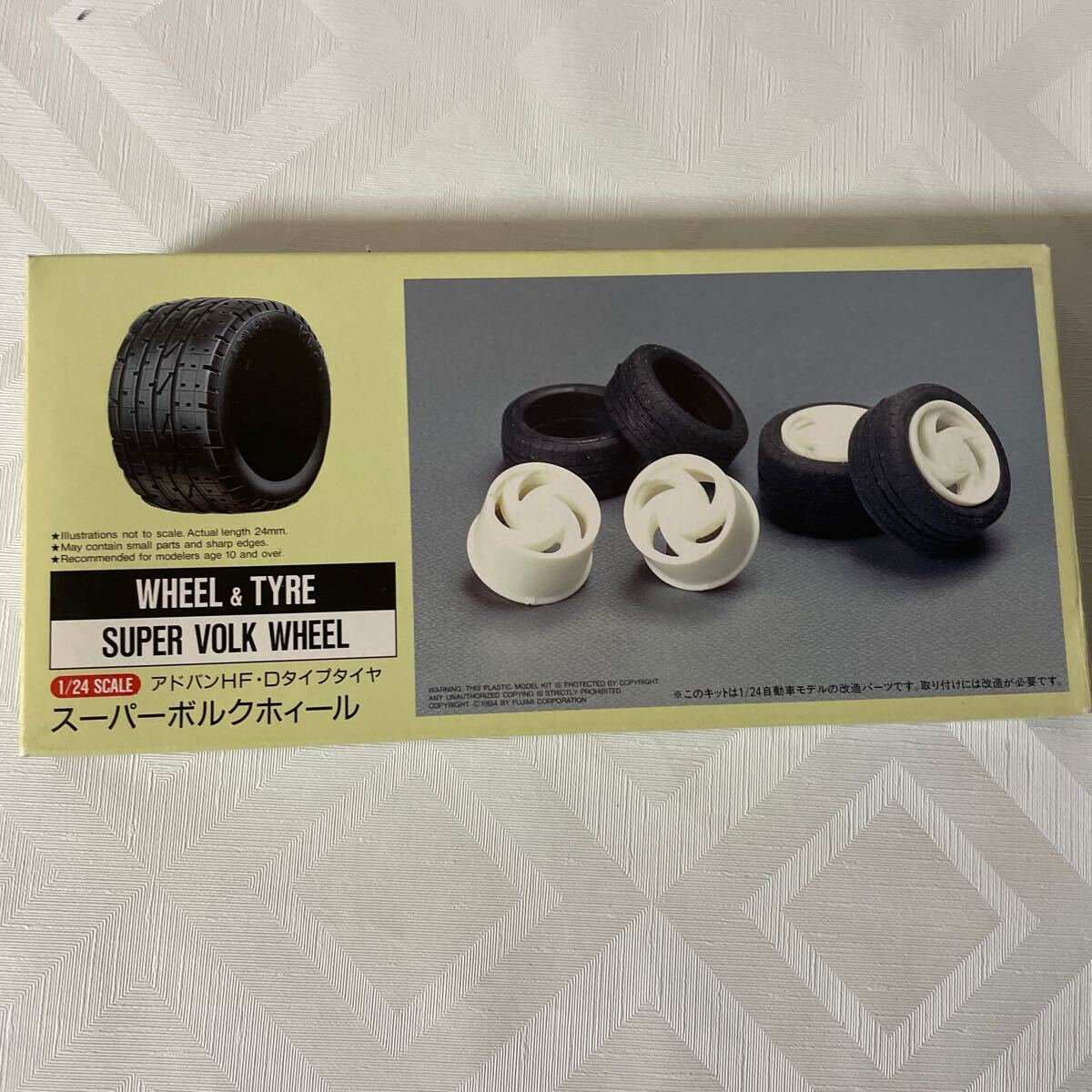 【未使用】フジミ 1/24 スーパーボルクホイール アドバンHF・Dタイプタイヤ Super Volk Wheel 未使用 当時物 WHEEL ...