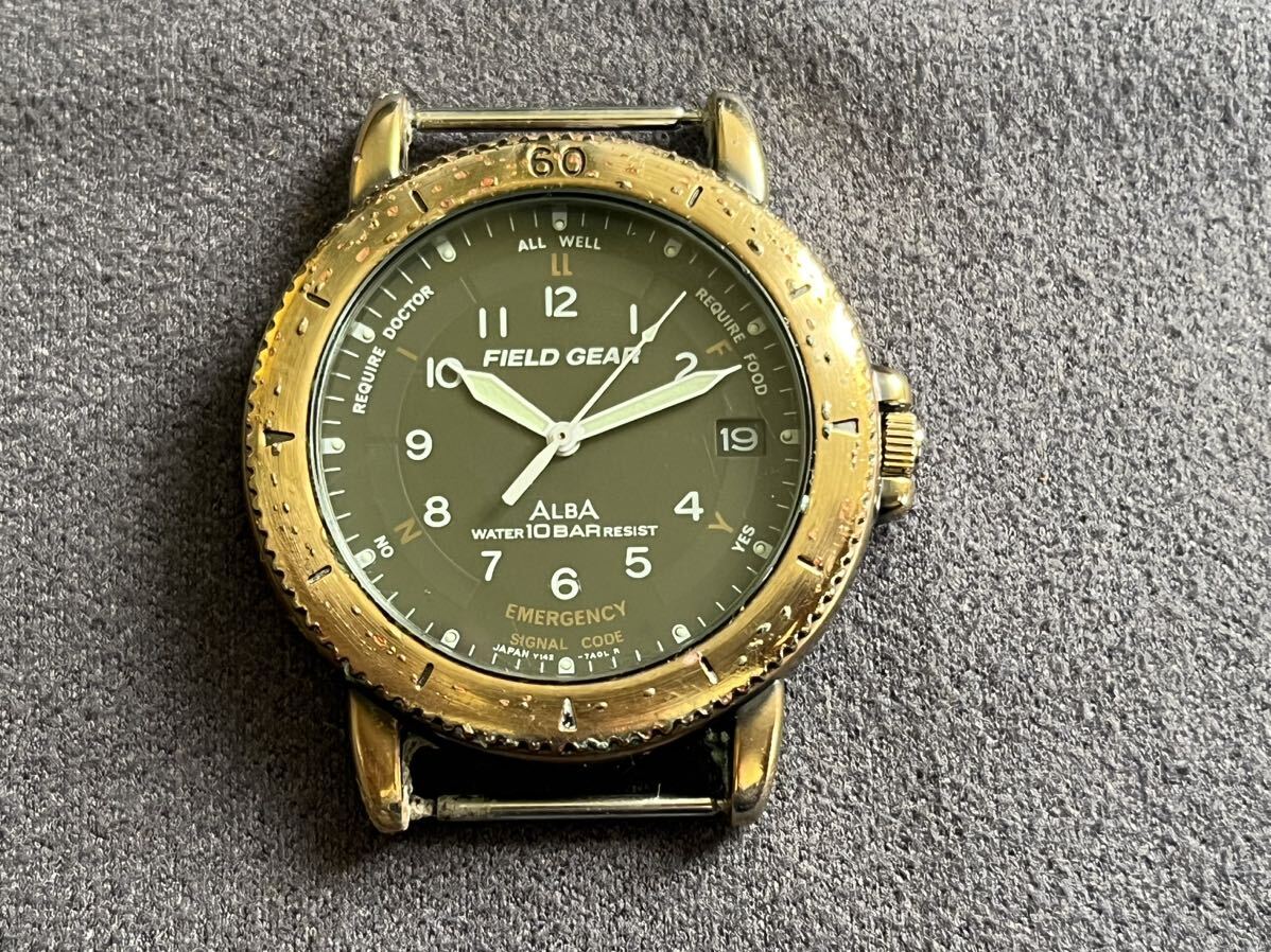 【全体的に状態が悪い】I083052 SEIKO ALBA セイコー アルバ FIELD GEAR フィールドギア Y142-7A00 腕時計 ...