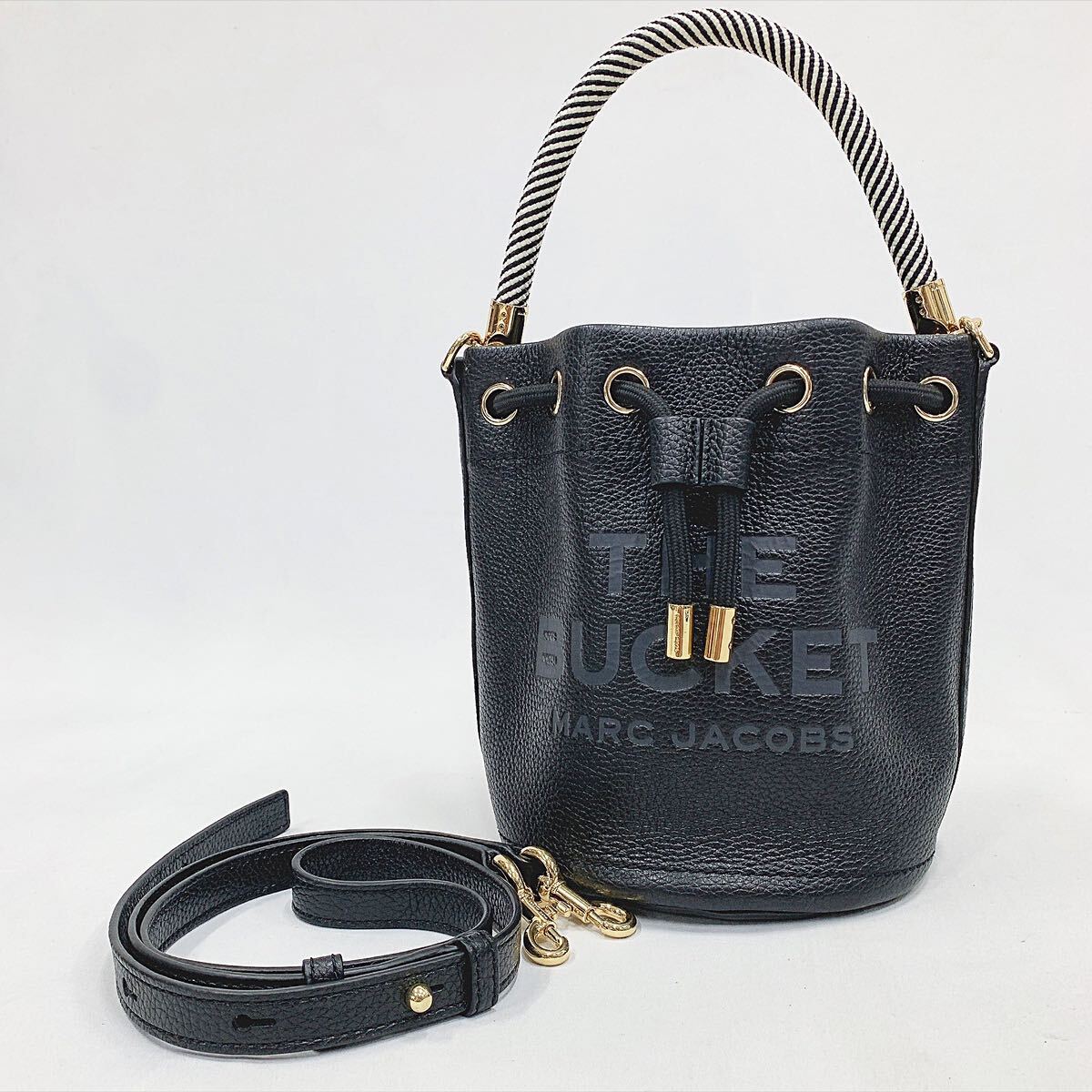【目立った傷や汚れなし】極美品 MARC JACOBS マークジェイコブス ショルダーバッグ ハンドバッグ 2way 黒 ブラックH652L01PF22 THE BUCKET レザーの落札情報 ...
