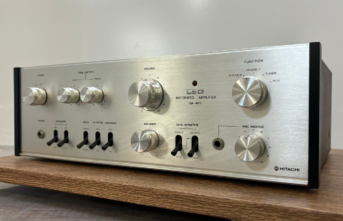 【傷や汚れあり】 3367 中古品 オーディオ機器 プリメインアンプ HITACHI HA-400 Lo-D INTEGRATED ...