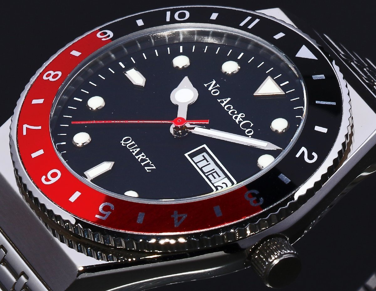 【未使用】1円～ 1スタNo Accessory&Co/No Acc&Co三代目逆輸入モデル/RED×BLACKコカコーラMODELサブマリーナ50m防水新品激レア日本未発売TIMEX Qの ...