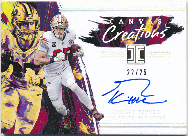 【目立った傷や汚れなし】George Kittle NFL 2022 Panini Impeccable Canvas Creations ...