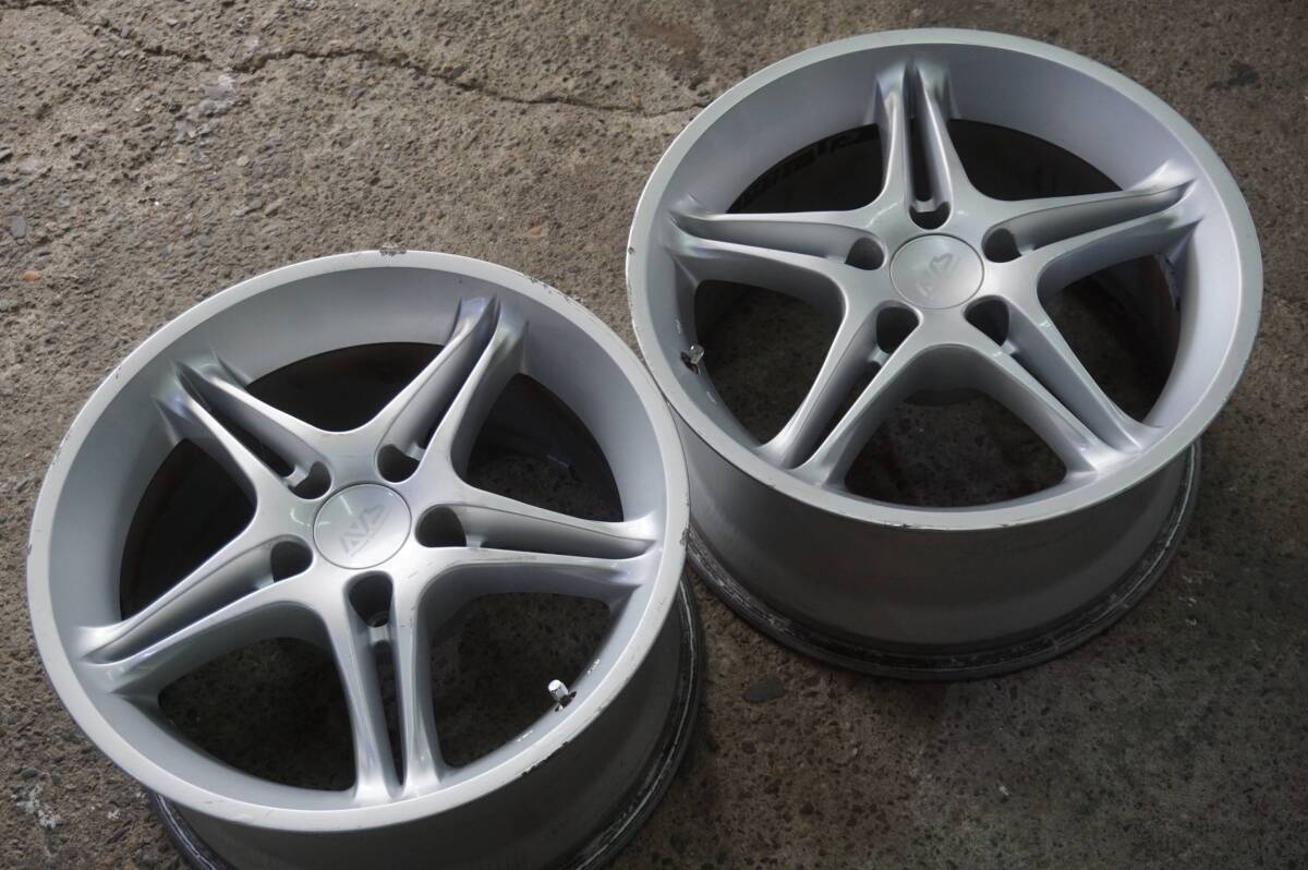 【やや傷や汚れあり】当時物 絶版 レア物 ヨコハマ AVS VS5 17in 9J +38 PCD114.3 2本 ドリフト スカイライン ...