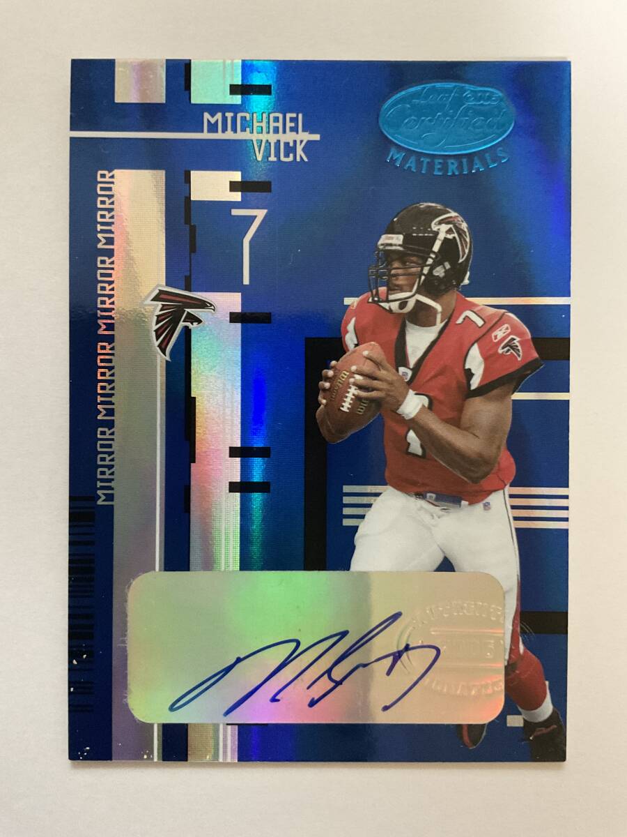【やや傷や汚れあり】NFL Falcons ファルコンズ 2005 Leaf Certified Materials Mirror Blue ...