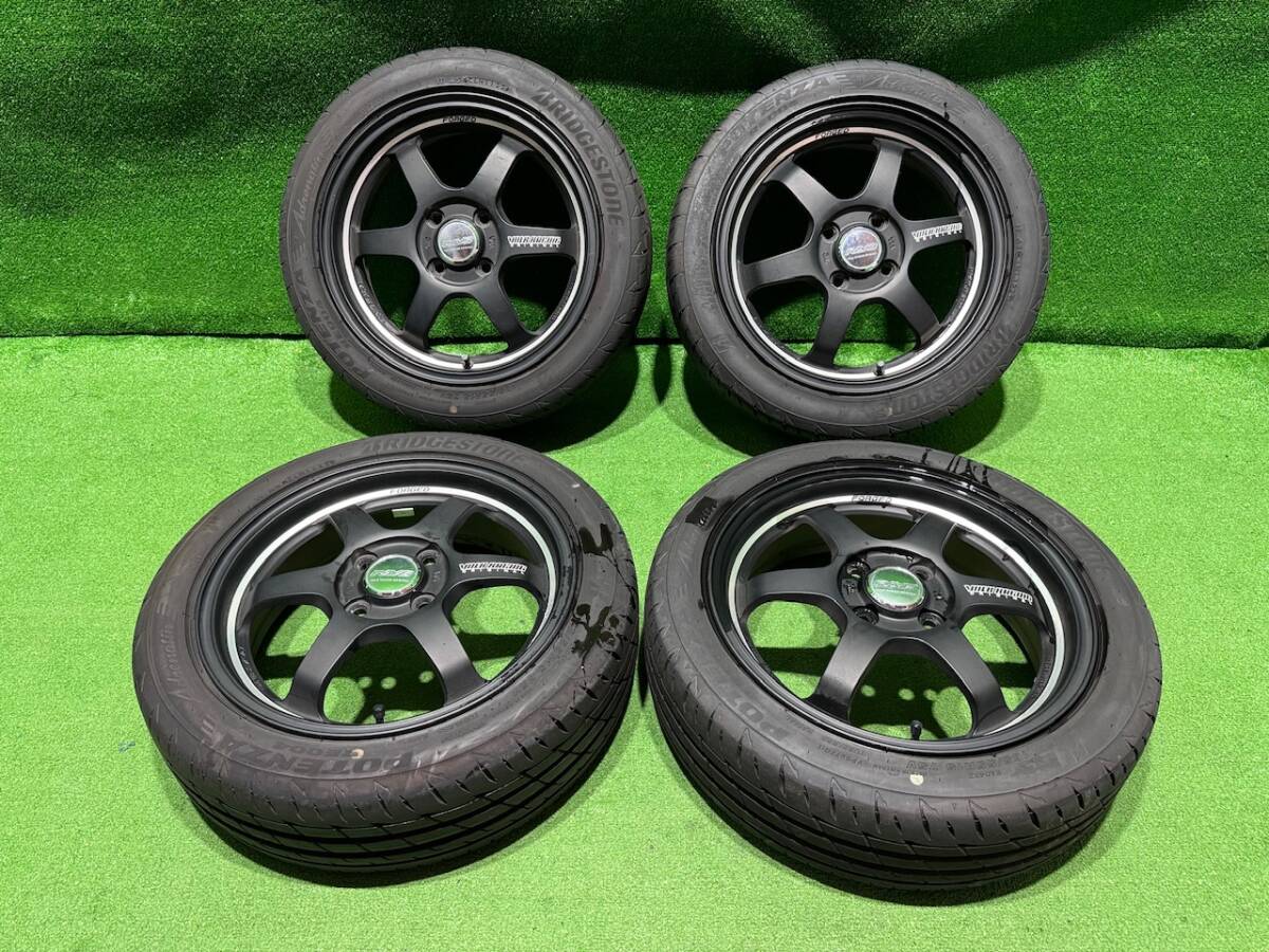 【目立った傷や汚れなし】RAYS VOLK RACING TE37KCR 15インチ 165/55R15 15X5J+45 4H PCD100 ホイール タイヤ 2022年 4本 セット ...