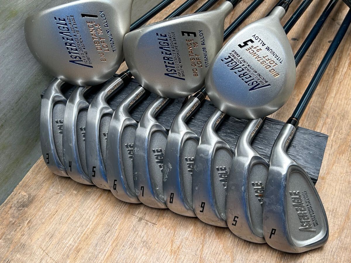 【傷や汚れあり】ASTER EAGLE PRO CAVITY アイアン3～9.S.P、1W、3W、5W ASTER EAGLEロフト10.5度、16度、21度 （S）12本セット 中古 現状品 ...