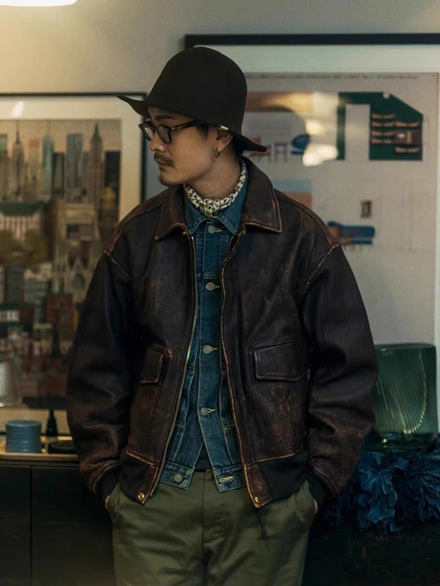 【未使用に近い】希少 定価100万円 VISVIM 22FW ELEMENDOLF JKT IT (FR VEG.LB) 0122205014003 レザージャケット ライダース 革ジャン ...