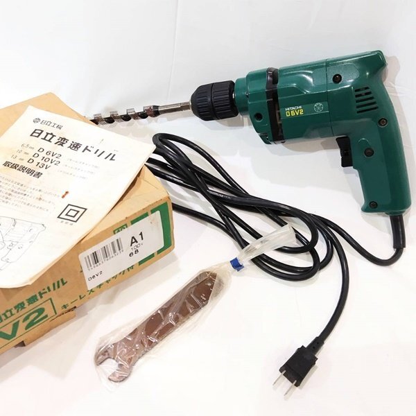 【傷や汚れあり】通電確認済 日立工機 日立変速ドリル D6V2 100V 310W 現状品お渡し コード式 人気 HITACHI S2806の ...