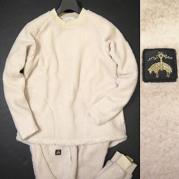 【未使用】新品 ブルックスブラザーズ 裏暖 ストレッチ ボア セットアップ L カーキ 【J47555】 Brooks Brothers 秋冬 ...