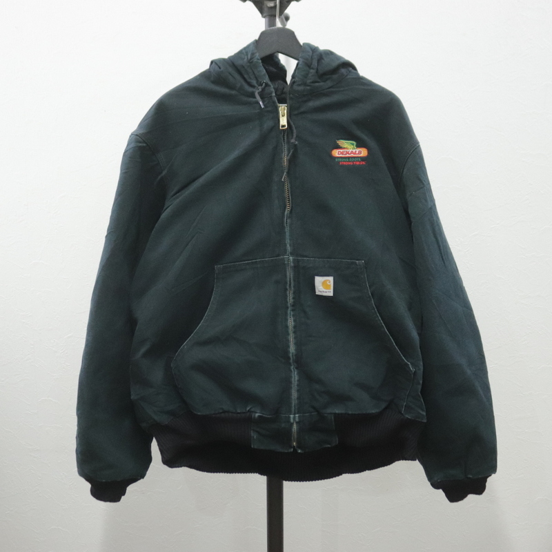 【傷や汚れあり】h785 2000年代製 carhartt カーハート ダック アクティブパーカー 00s 表記Lサイズ ブラック 黒 BLK 中綿 フーディー ワーク アメカジ 80sの落札 ...