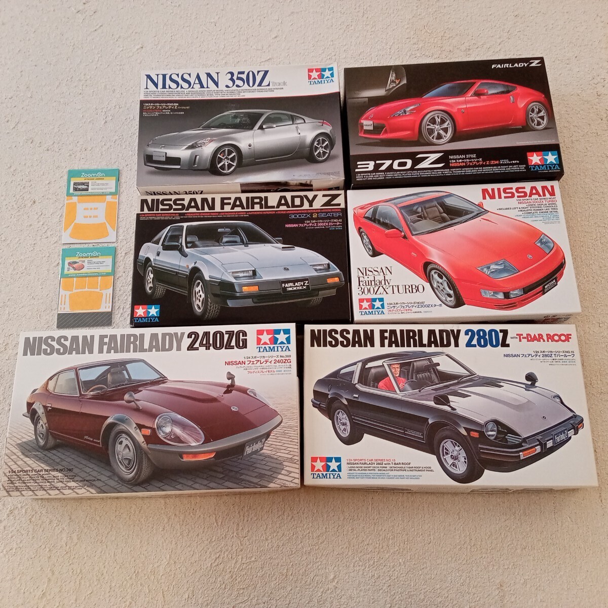 【傷や汚れあり】・1/24 タミヤ 日産 フェアレディZ S30 240ZG・S130 280Z・Z31 300ZX 2シータ・Z32 300ZXターボ・Z33 350Z(組説無し)・Z34 ...