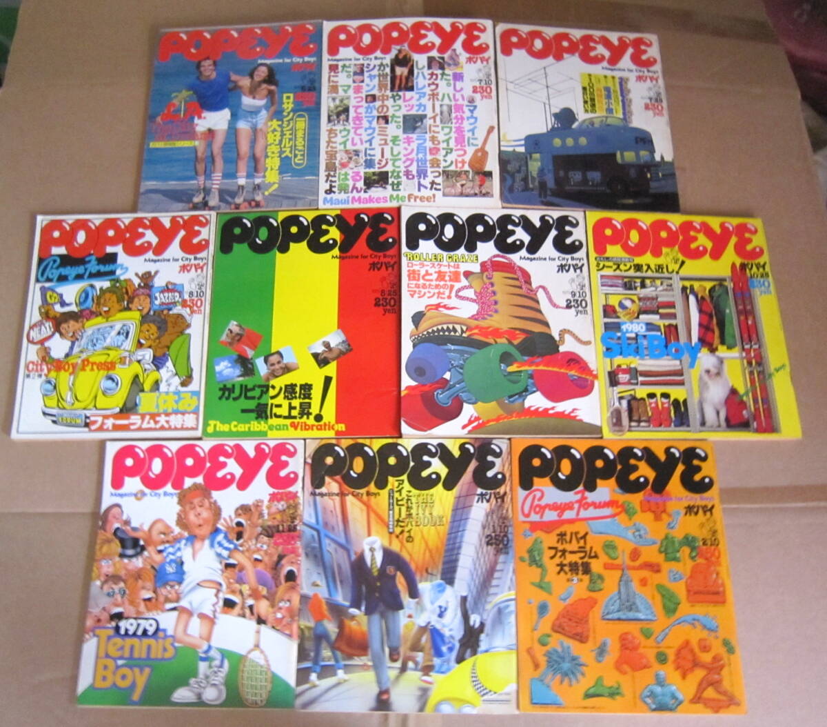 【傷や汚れあり】雑誌 POPEYE/ポパイ 1979・80年 No.57・58・59・60・61・62・65・67・70・72 10冊セット ...