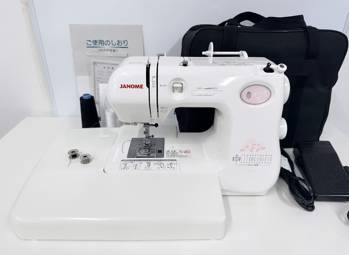 【目立った傷や汚れなし】100円～★JANOME ジャノメ 電子ミシン ES-7 MODEL 662型 フットペダル付き コンパクトミシン ...