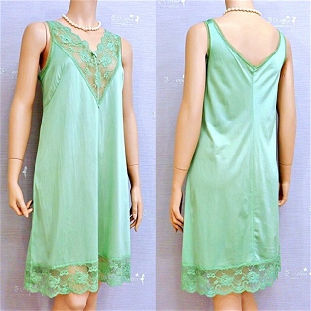 【目立った傷や汚れなし】CA5-458＃/日本製♪バスト95㎝のグラマーXLサイズ♪ナイロン100％♪華やかエメラルドグリーン♪スリップ※一番安価で送料ゆうパケット250円の落札情報詳細 ...