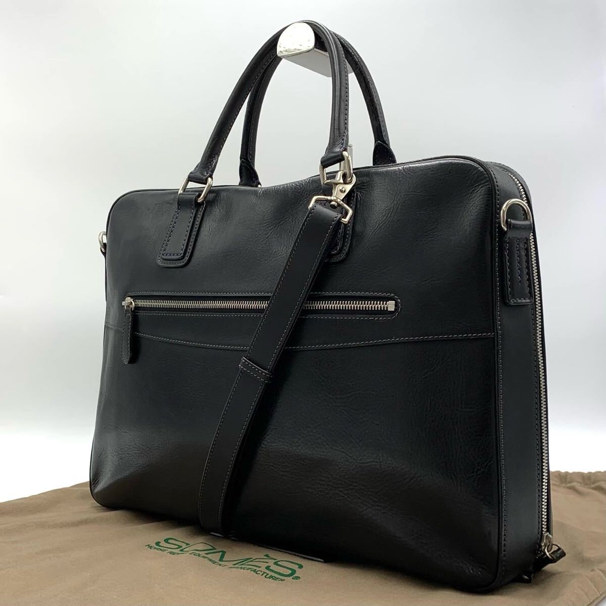 【目立った傷や汚れなし】[希少 極美品] SOMES SADDLE ソメスサドル 牛革 オールレザー 2way GUSTO メンズ ビジネスバッグ ブリーフケース 斜め掛け A4+PC 大容量 ...