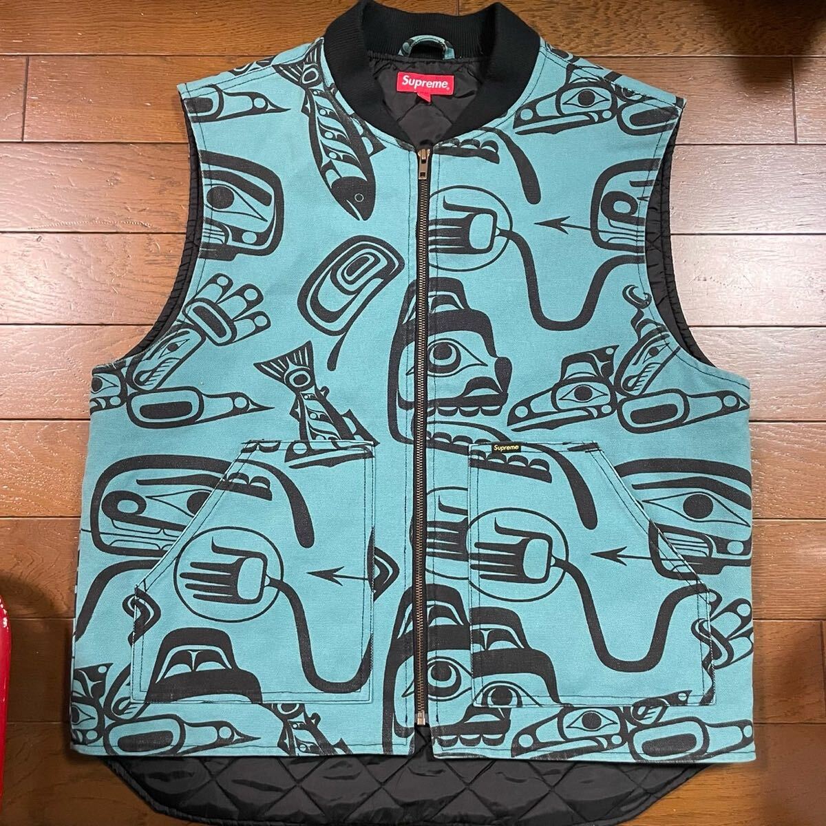 【目立った傷や汚れなし】極美中古 supreme Haida Work Vest ベスト L TEAL NORTH TNF JORDAN ...