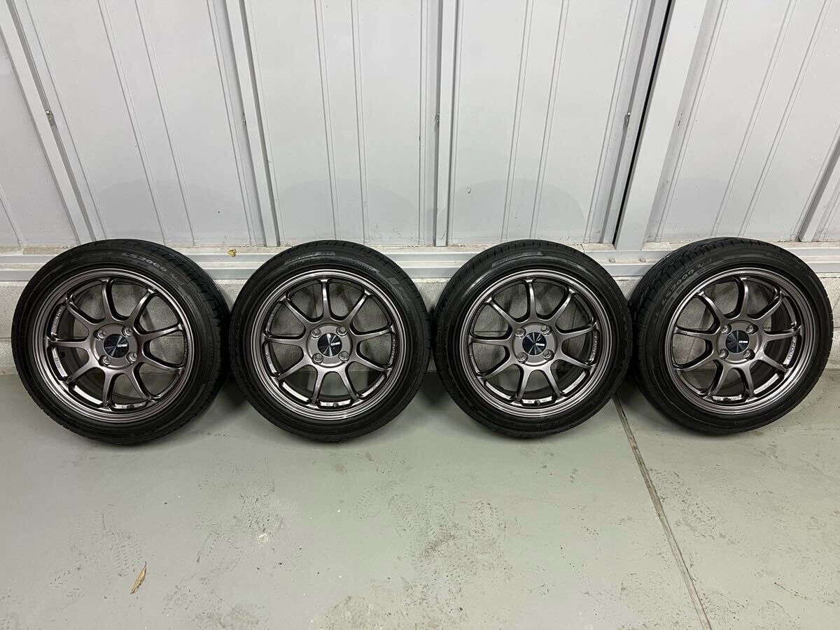 【未使用に近い】エンケイ（ENKEI）PF09 15×6.0J PCD4-100 オフセット42 グッドイヤー イーグル LS2000 ...