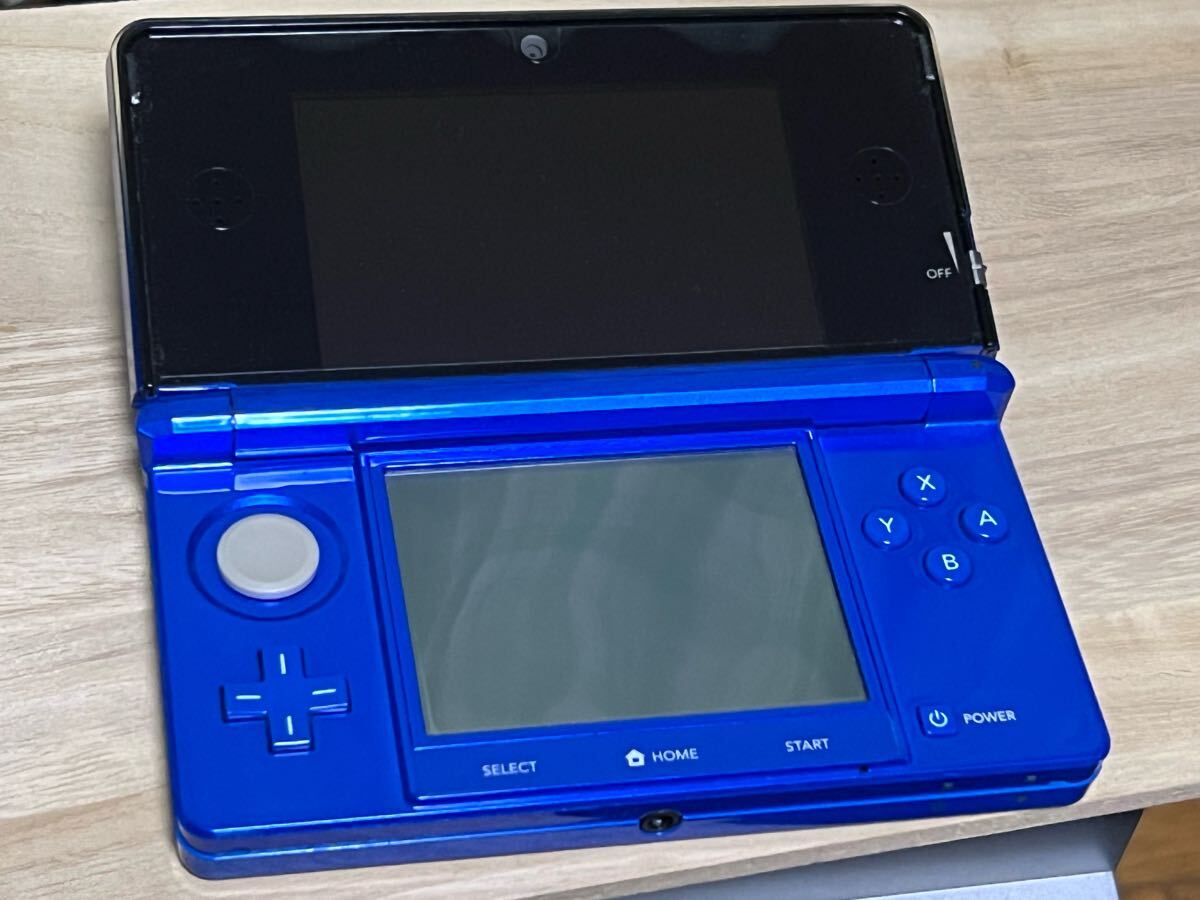 【目立った傷や汚れなし】完動品 美品 任天堂 3DS ニンテンドー3DS Nintendo CTR-001 コバルトブルー VCソフト入り ...
