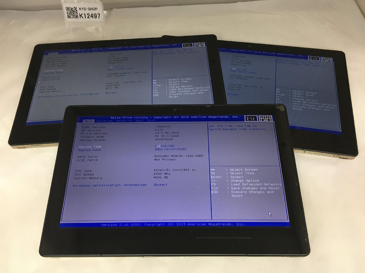 【全体的に状態が悪い】ジャンク3台セット/NEC VersaPro VS-3 PC-VKT12SGG3/Core i5 7Y54 1 ...