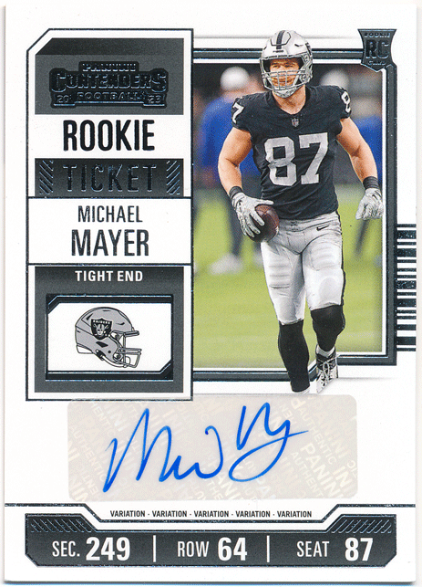 【目立った傷や汚れなし】Michael Mayer NFL 2023 Panini Contenders RC Rookie Ticket ...