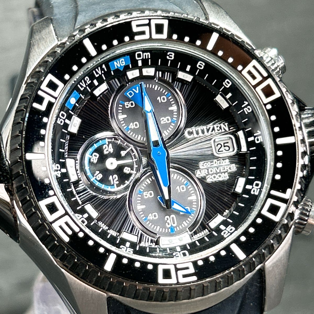 【目立った傷や汚れなし】美品 CITIZEN シチズン PROMASTER プロマスター Eco-Drive AIR DIVERS 200M E168-T018700 腕時計 ソーラー ...