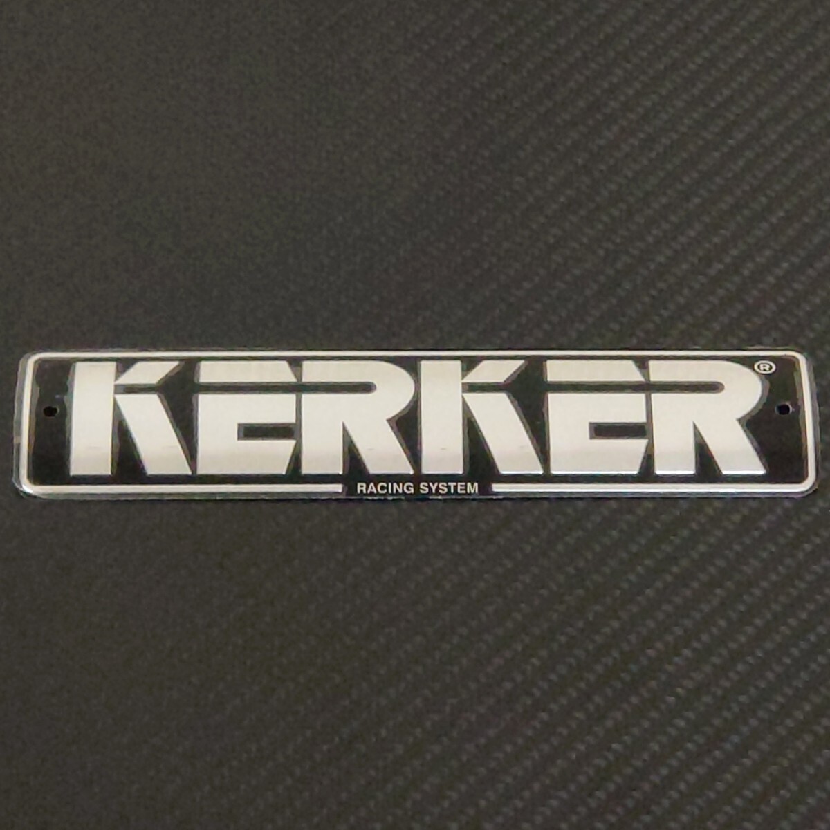 【未使用】★未使用品★ KERKER アルミ エンブレム 耐熱仕様 RACING SYSTEM 旧ロゴ カーカー メガホン マフラー ...