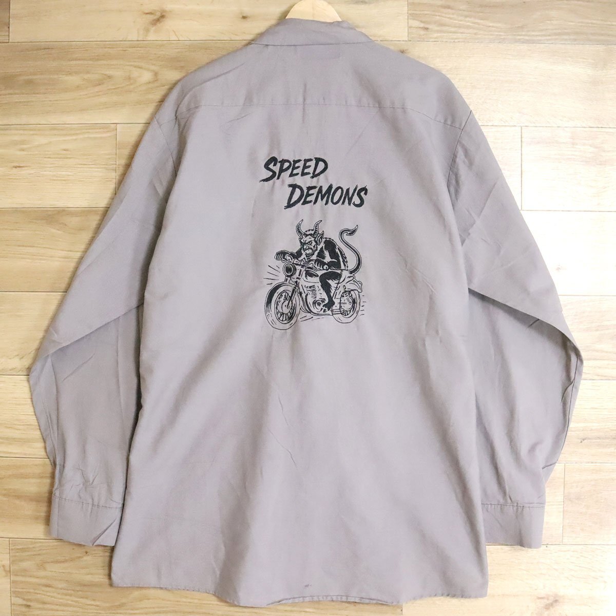 【やや傷や汚れあり】I4T/D9.27-1 アメリカ古着 RED KAP レッドキャップ ワークシャツ XL バック刺繍 SPEED DEMONS バイク乗った悪魔の落札情報詳細 ...