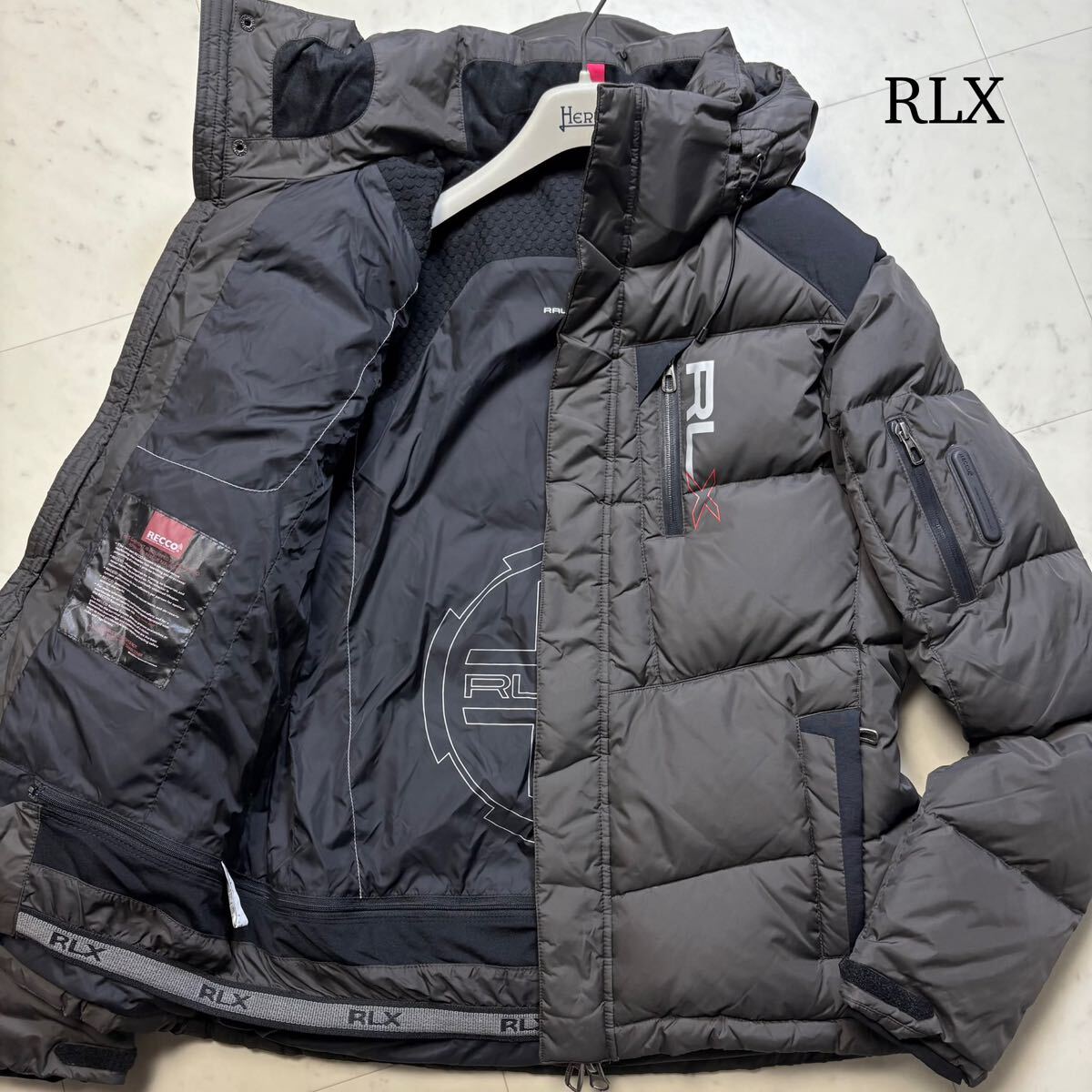 【目立った傷や汚れなし】極美品/L相当★ RLX RALPH LAUREN ラルフローレン RECCO搭載 ダウンジャケット パーカー 着脱 ...