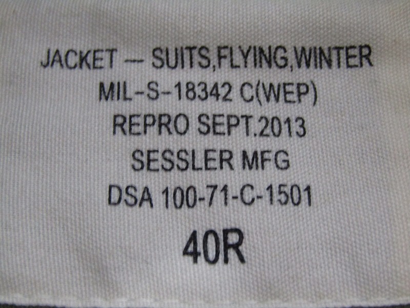 E09-9181[RKD]【古着】中田商店 フライトジャケット 1971レプリカ 40R SESSLER WEP JACKET (TYPE G ...