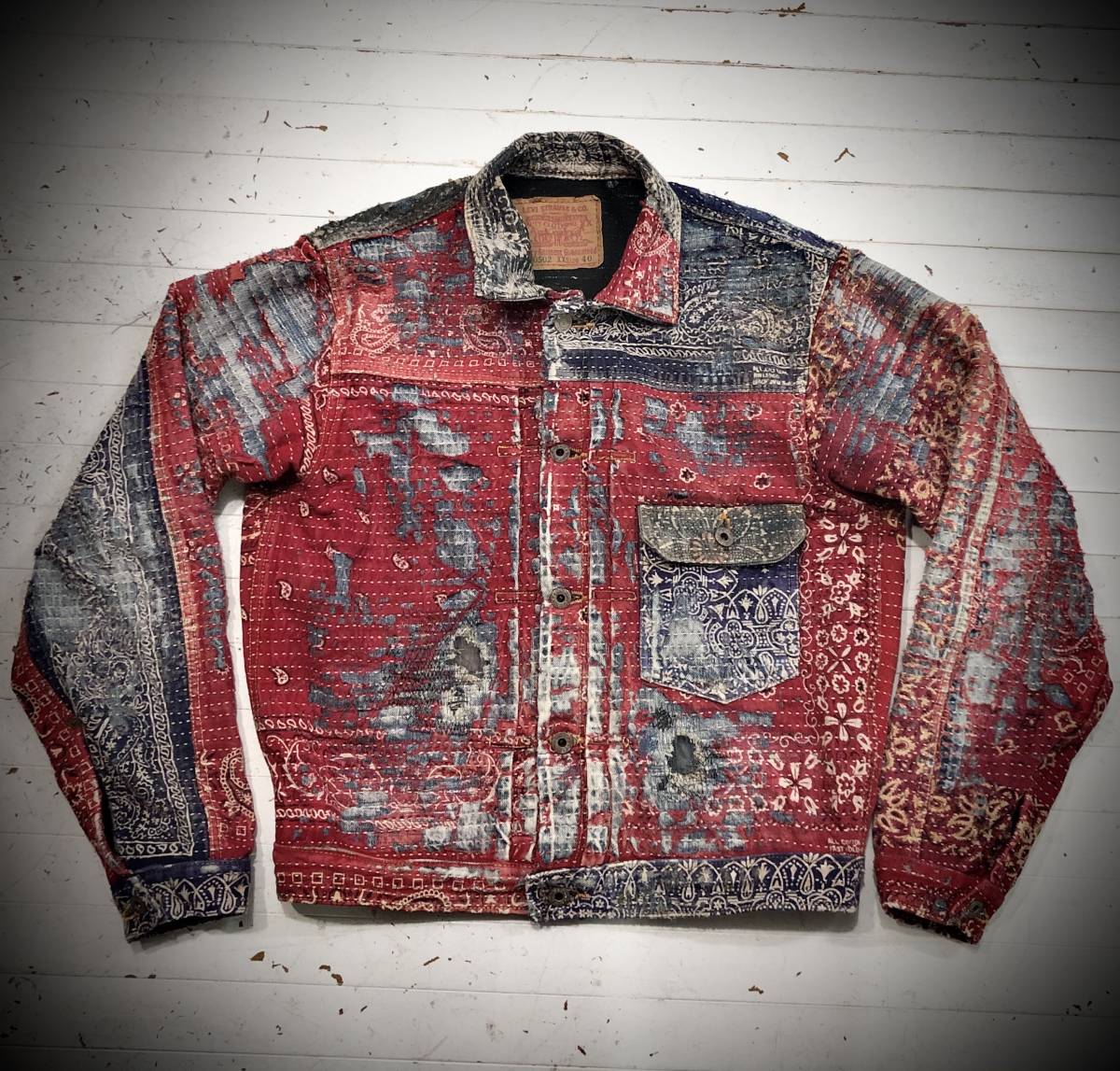 スペシャル ビンテージ Levi's 1st JKT バンダナ BORO カスタム 刺し子 襤褸 vintage 40s50s60s70s ...