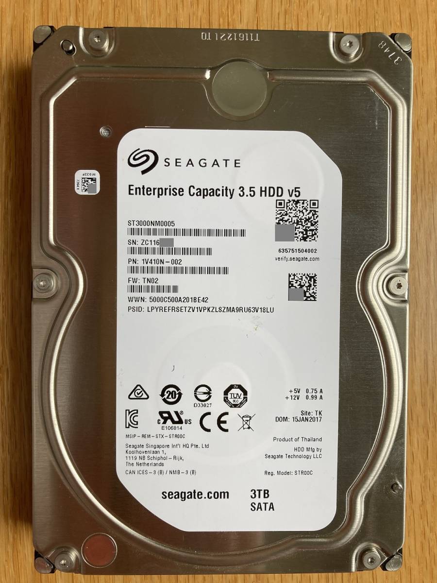 【スペック】 SEAGATE シーゲイト ST3000NM0005 3.5インチ 3TB 7200rpm SATA 128MB 512K 新品 ...