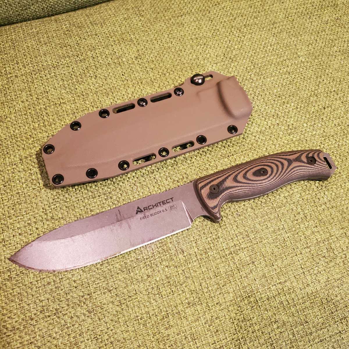 【傷や汚れあり】architect knife field buddy tops barkriver microtech hinderer ...