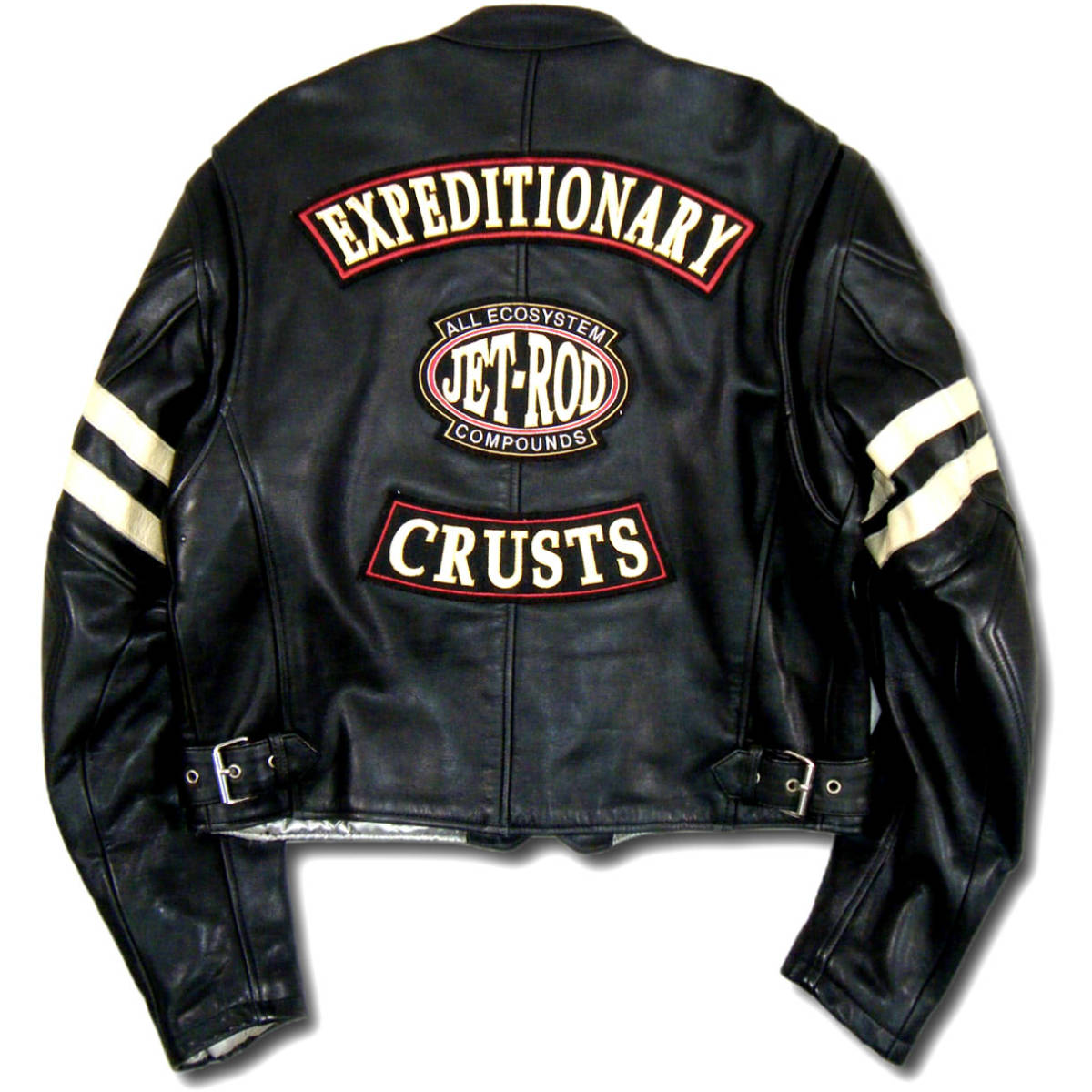 【目立った傷や汚れなし】即決★JET-ROD★メンズL レザーライダースジャケット ジェットロッド YAMAHA ヤマハ 本革 牛革 黒 立襟 ...